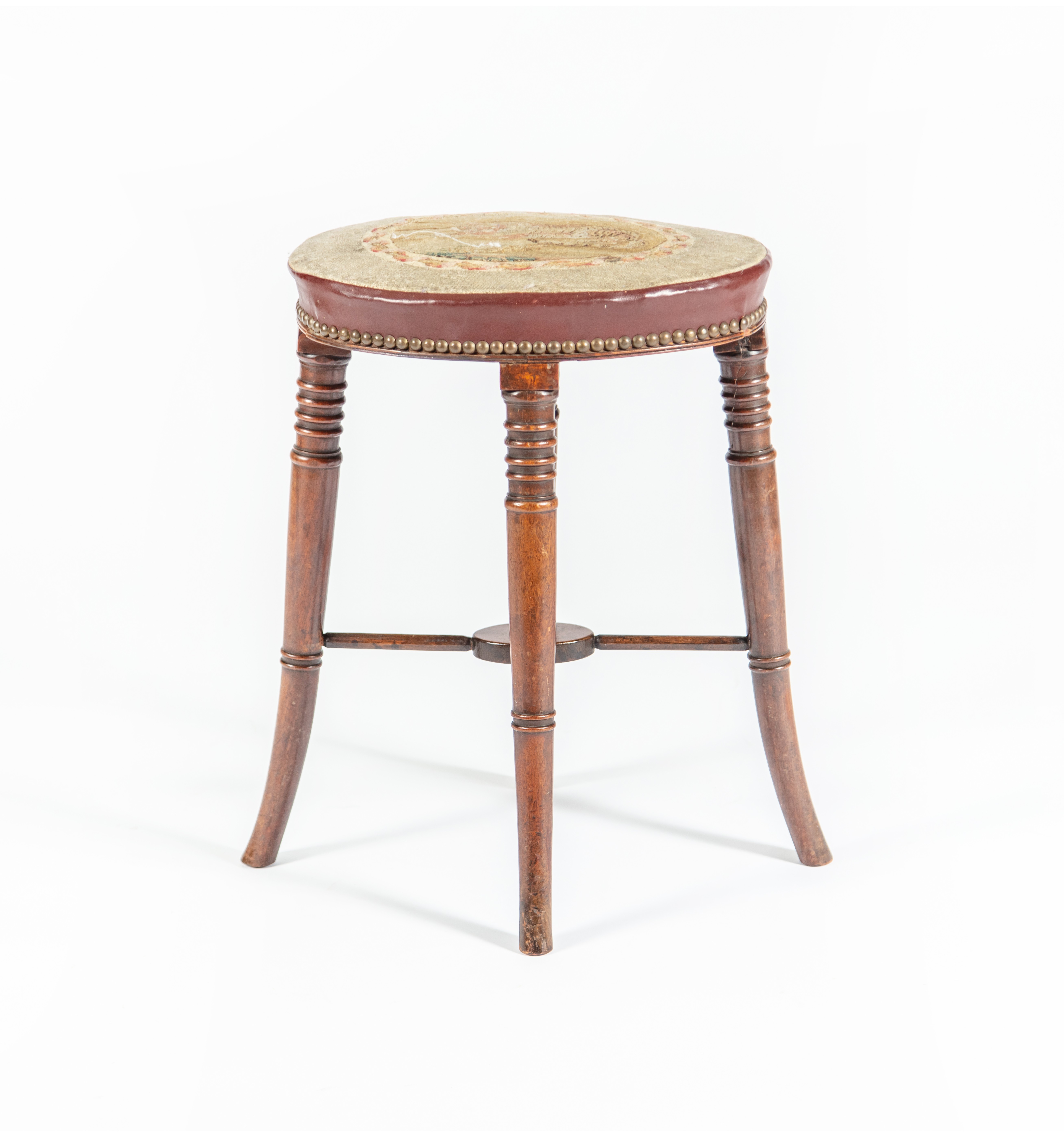 A Regency Mahogany Stool With A Needlework Tiger Seat, Circa 1820 ...
