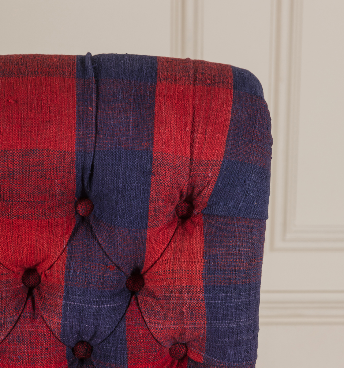 A late 19th Century mahogany slipper chair, stamped 'C Hindley' in red ...