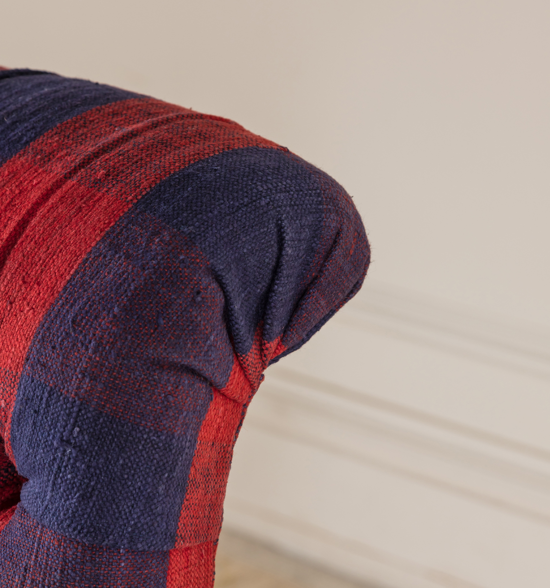 A late 19th Century mahogany slipper chair, stamped 'C Hindley' in red ...