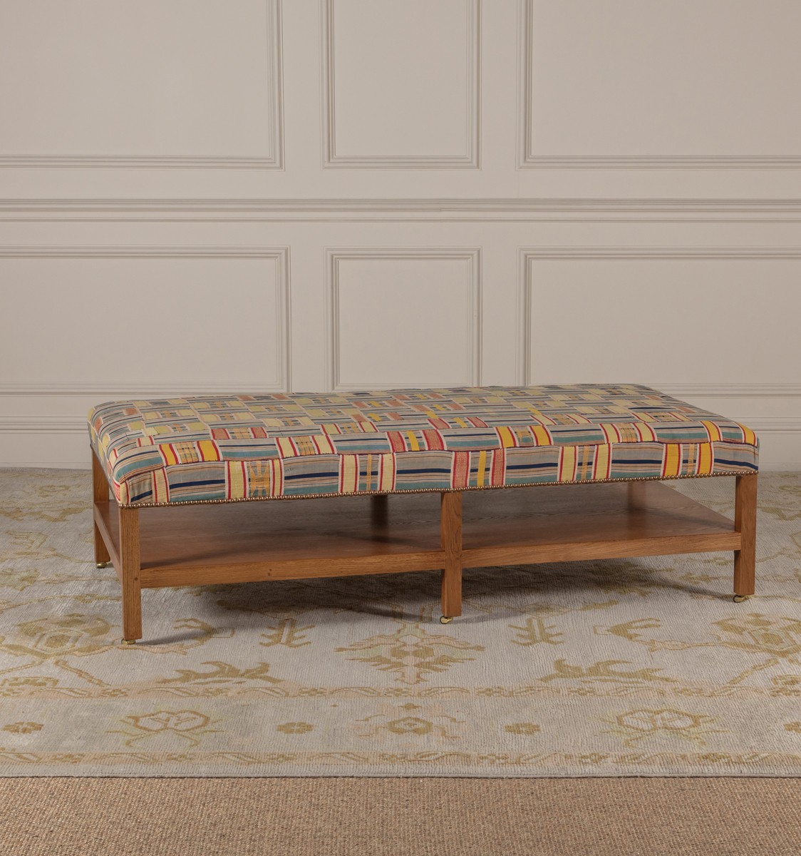 Six Legged Stool with Shelf Oak | Robert Kime Ltd | Antiques | Fabrics ...