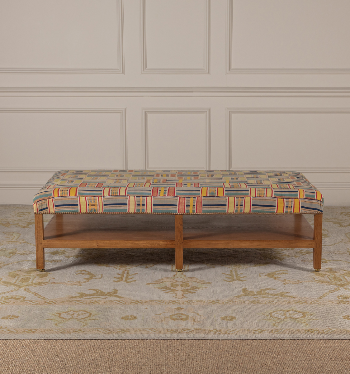 Six Legged Stool with Shelf Oak | Robert Kime Ltd | Antiques | Fabrics ...
