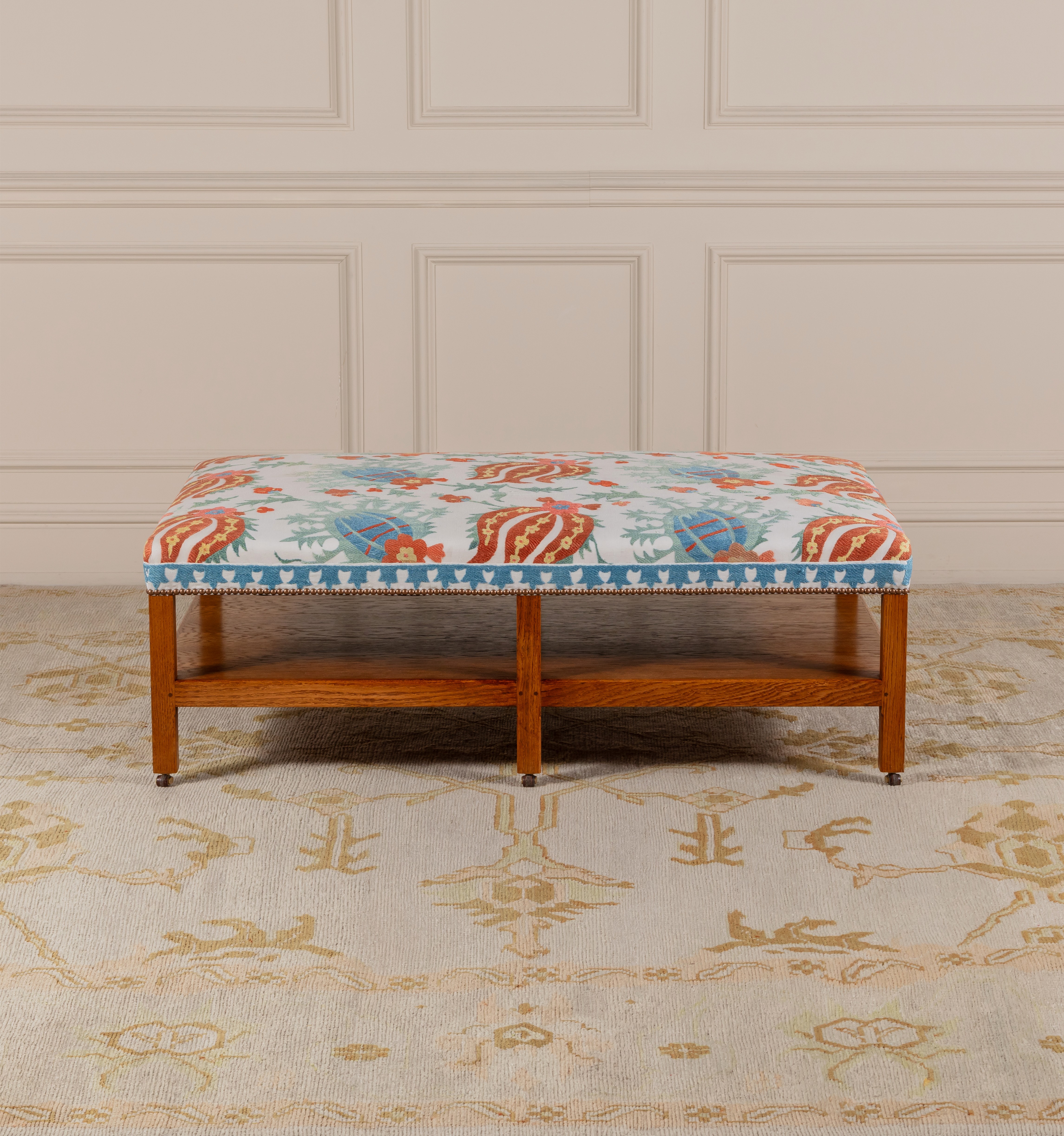 Six Legged Stool with Shelf Oak | Robert Kime Ltd | Antiques | Fabrics ...