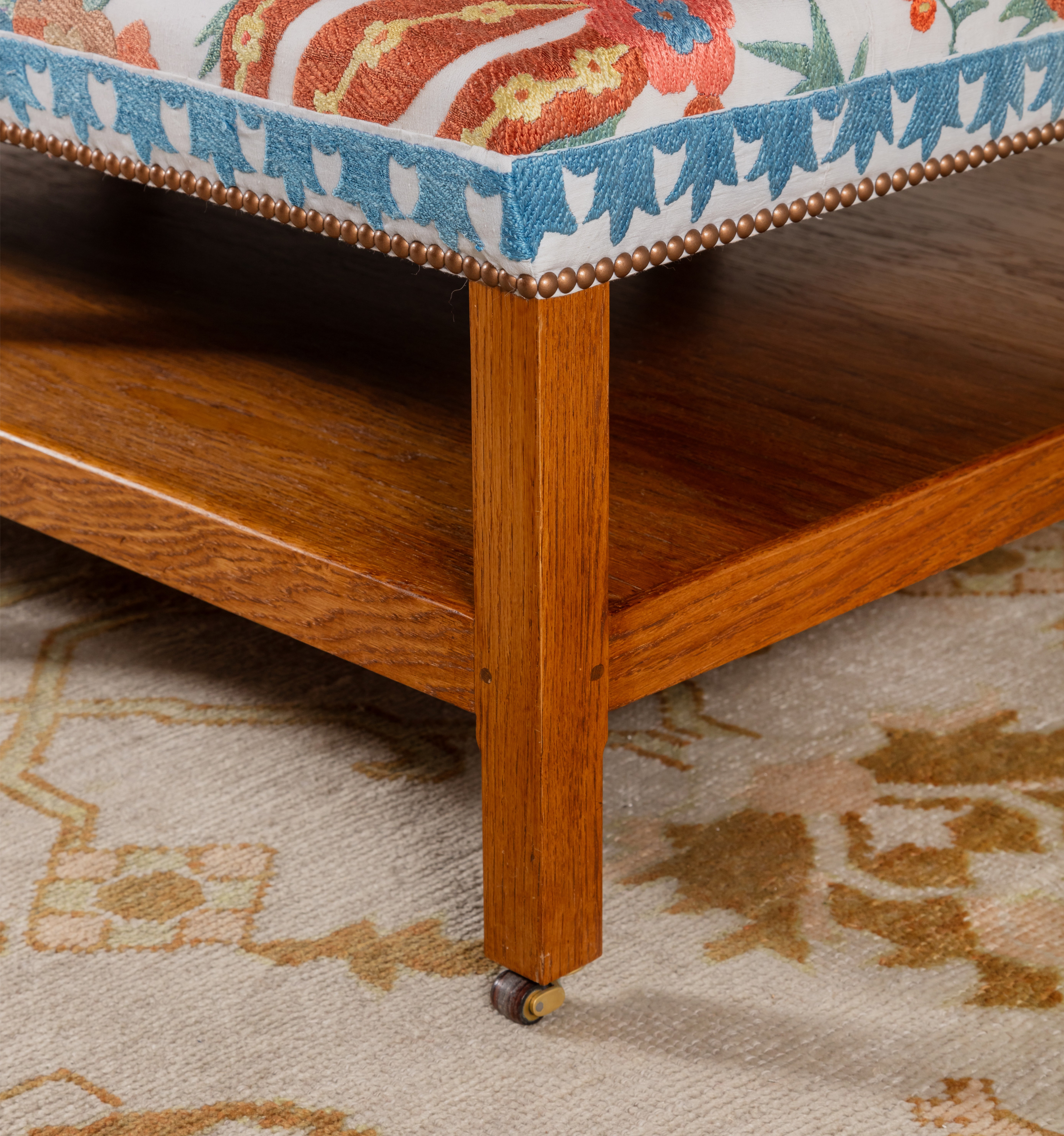 Six Legged Stool with Shelf Oak | Robert Kime Ltd | Antiques | Fabrics ...