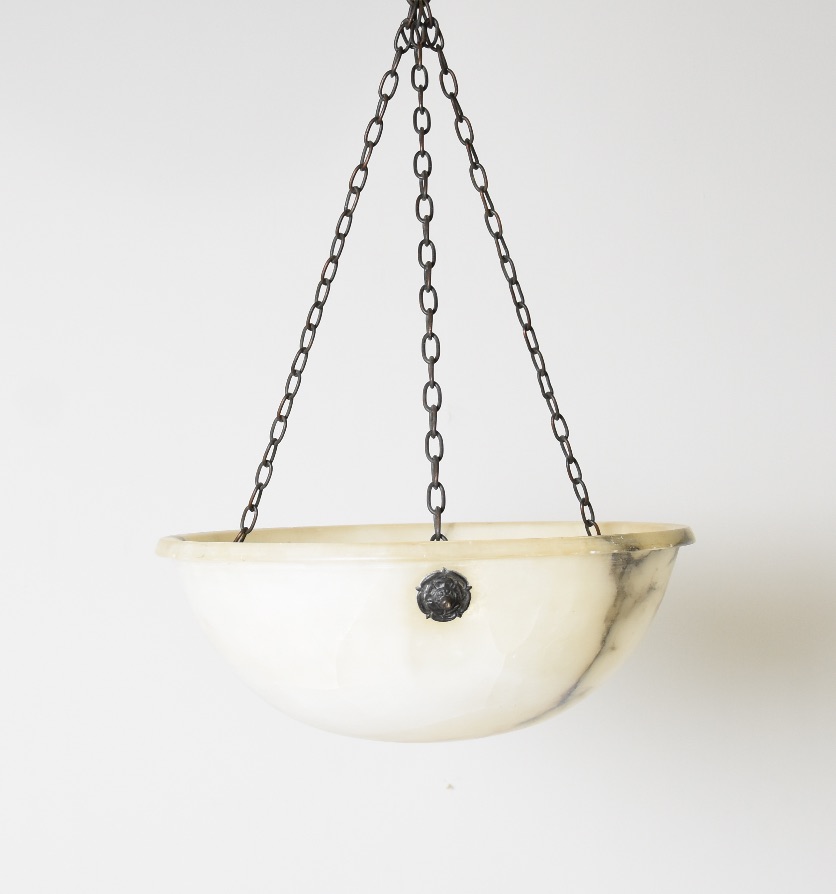 An Alabaster Dish Light | Hanging Lights | Weaves | Antiques | Robert ...