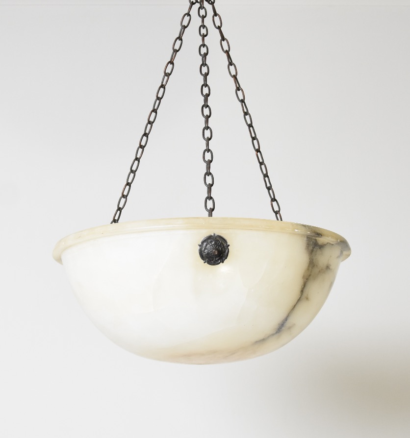 An Alabaster Dish Light | Hanging Lights | Weaves | Antiques | Robert ...