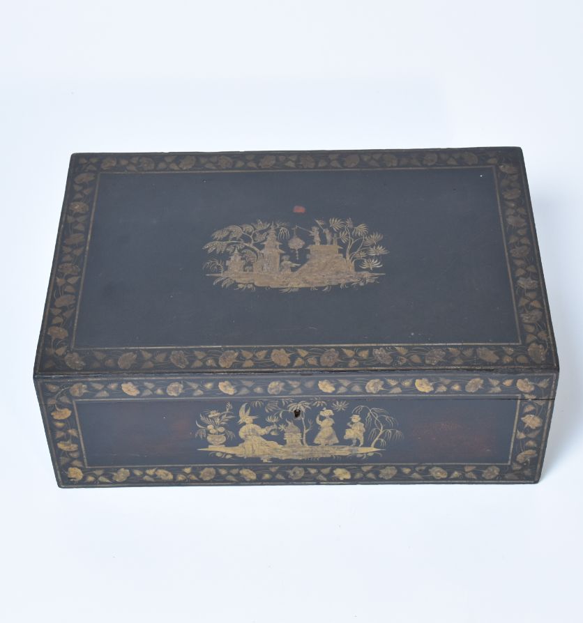 A Large Indian Lacquer Hand Painted Box, Circa 1820 | Miscellaneous ...